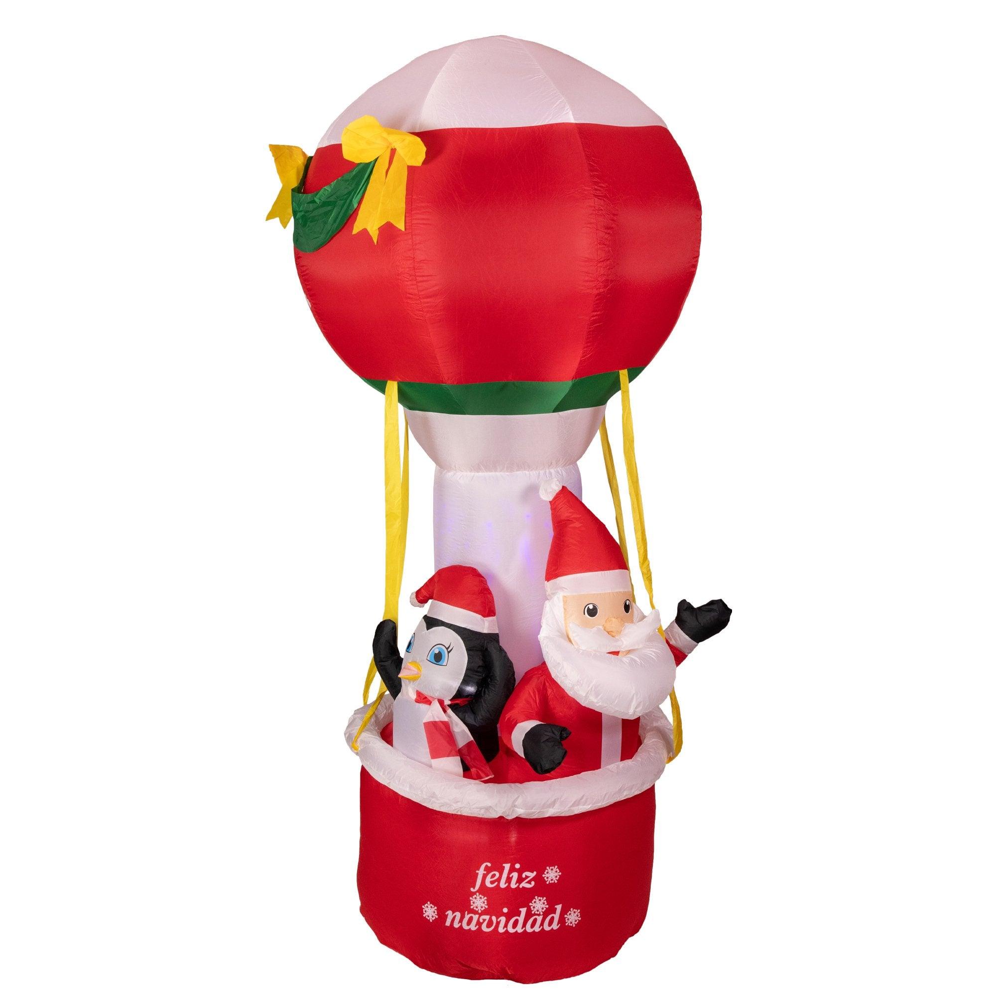 Inflatable Santa Hot Air Balloon Outdoor Christmas Decoration