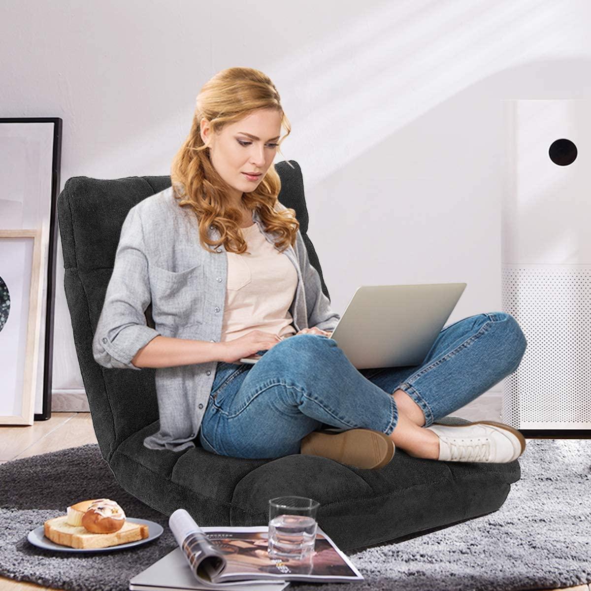 Adjustable 14 Position Folding Gaming Floor Chair Lounger