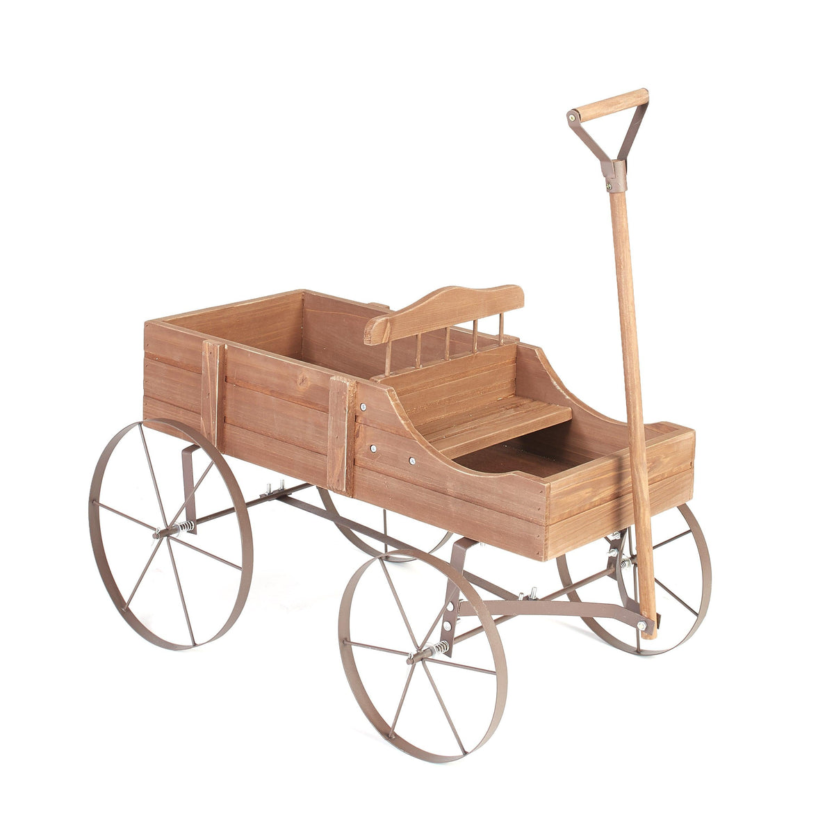 Rustic Old Country Style Wooden Wagon Garden Planter