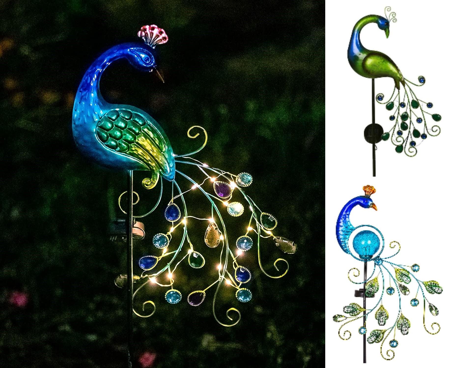 Solar LED Peacock Light Metal Garden Decoration